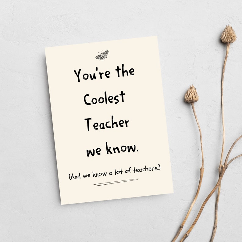 Funny Printable Teacher Card Teacher's Day Funny Card - Etsy
