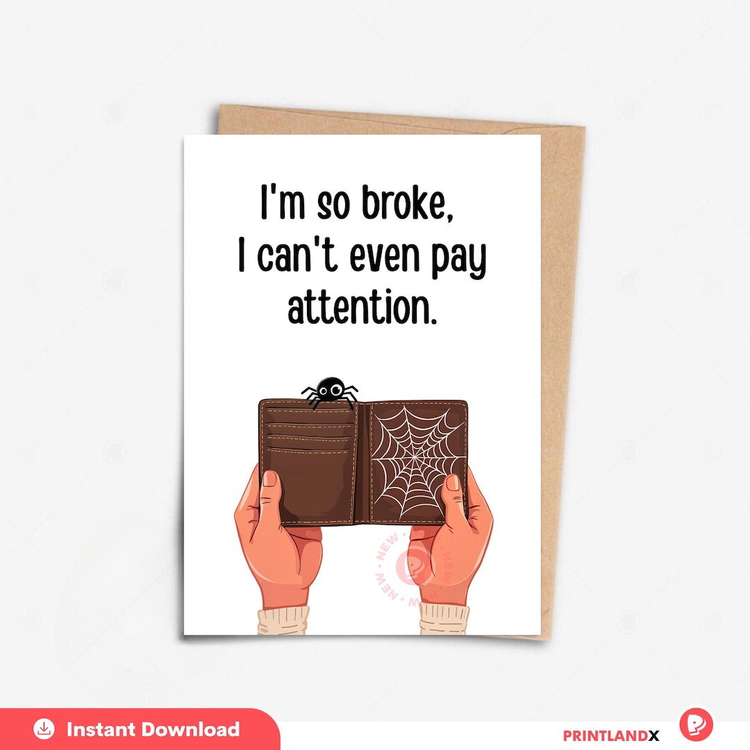 Funny Broke Wallet Meme Card: Humorous Gift (digital Card) - Etsy
