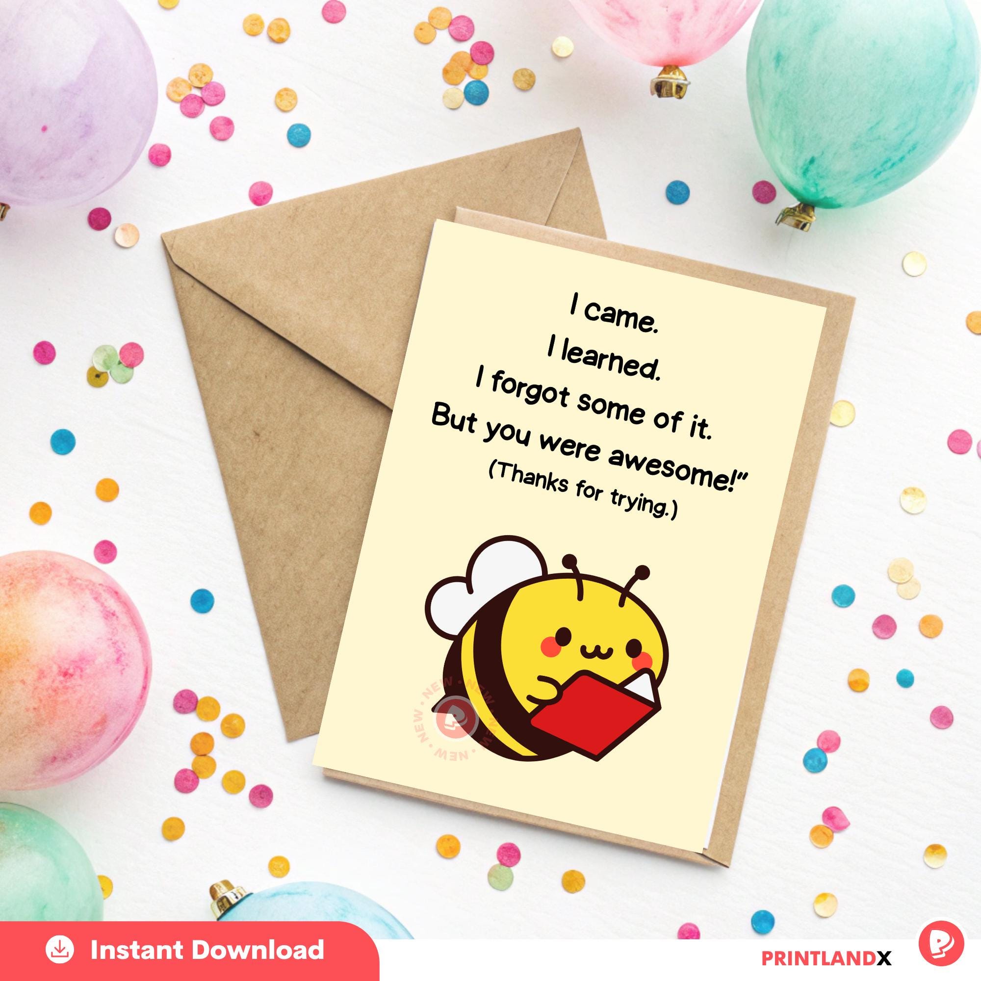 Funny Teacher Thank You Card Printable | Funny Student Thank You ...