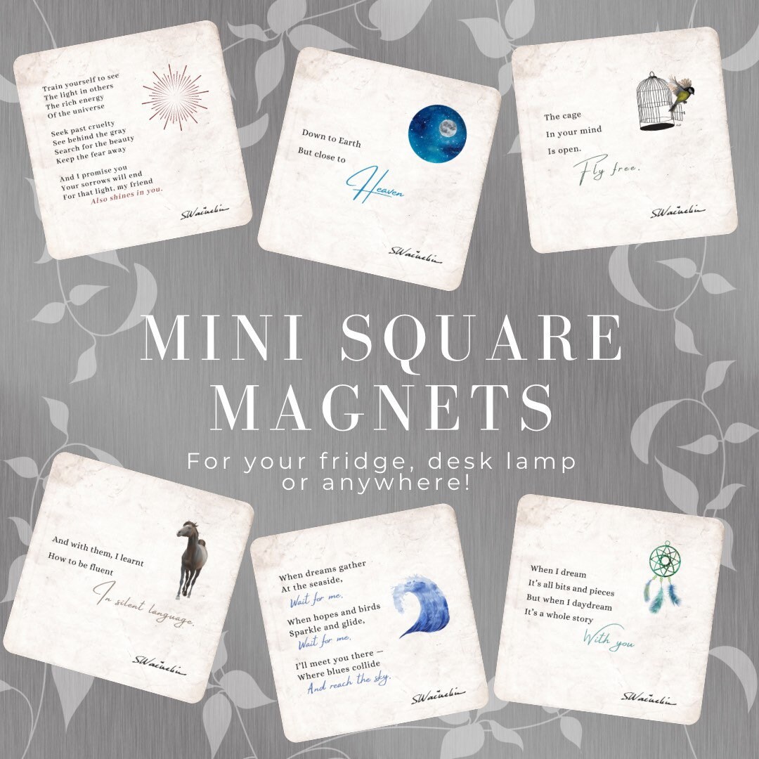 Mini Poetry Square Magnets - Etsy