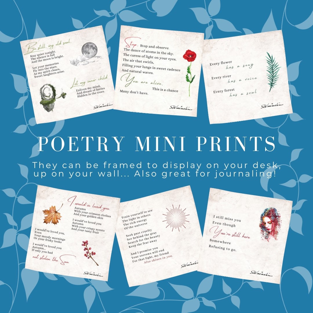 Poetry Mini Prints, SQUARE Poetry Print, 3x3 In, Quote Print, Poetry ...