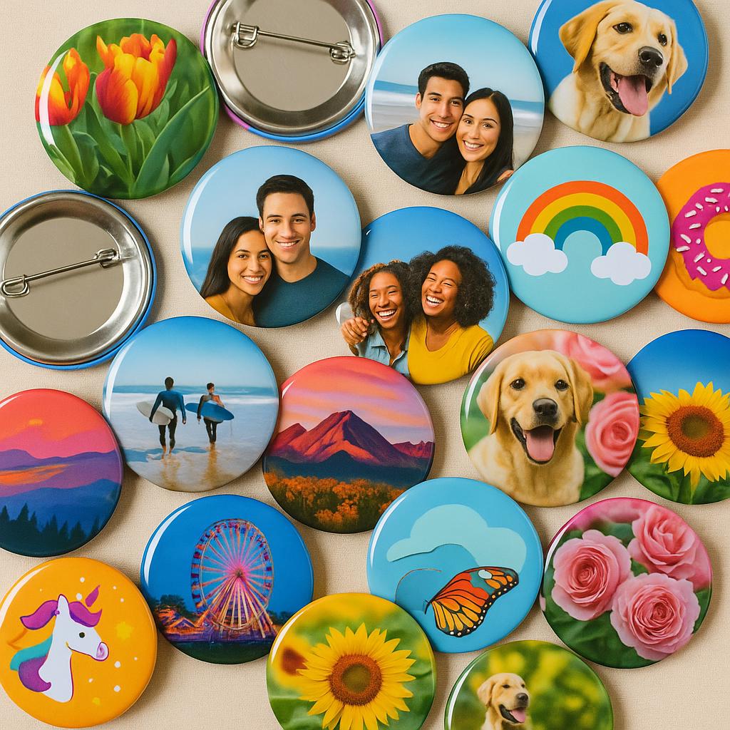 Custom 2.25" Button Pins – Personalized With Your Photo, Pet, Team, or ...