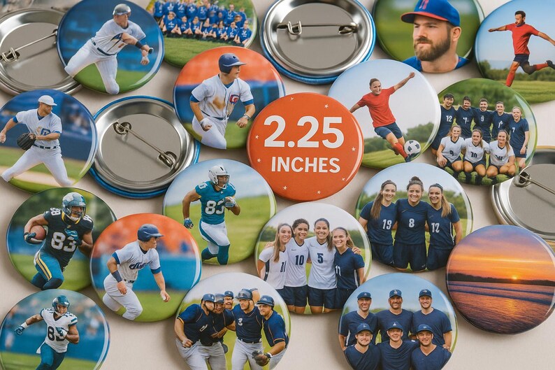 Custom 2.25" Button Pins – Personalized With Your Photo, Pet, Team, or ...