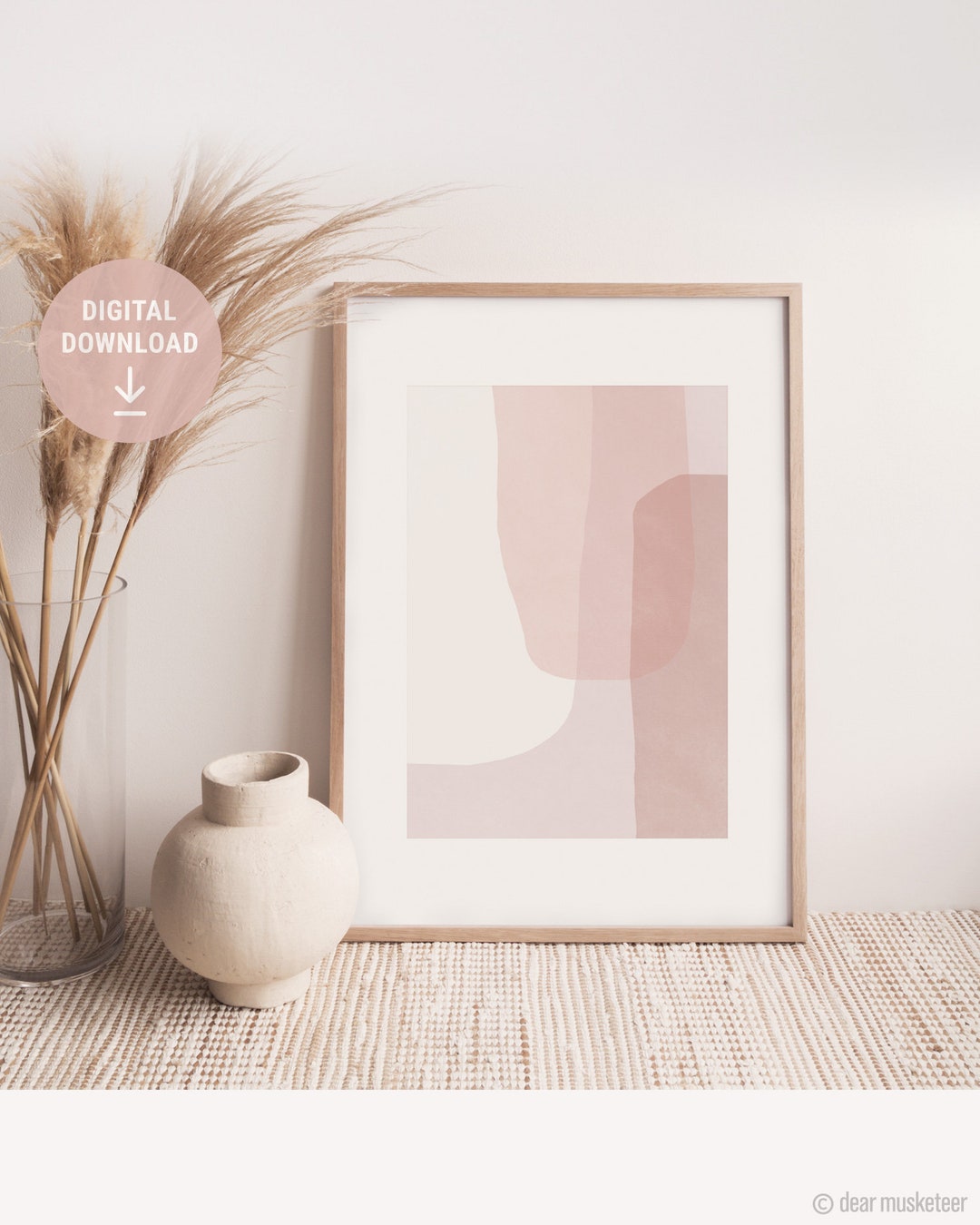 Blush Curves Art Print, Blush/beige Poster, Minimalist Art, Instant ...