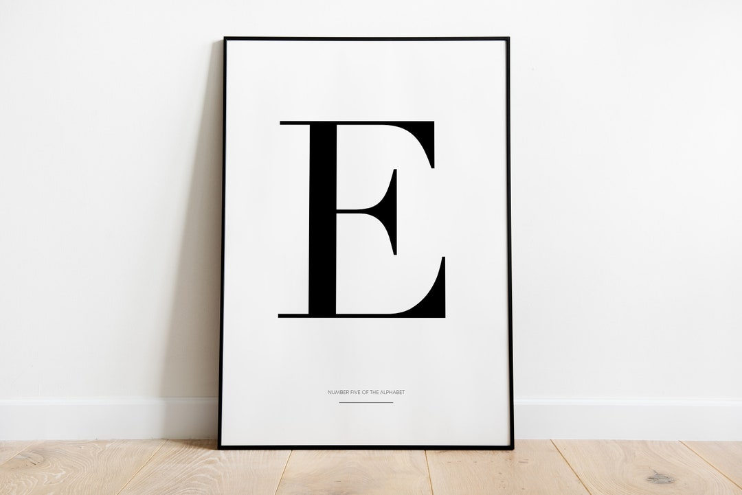 Poster: Letter E, Bw - Etsy