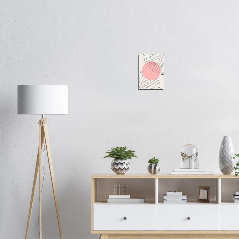 Poster: LINES 01 | Geometry Art Print Minimalist Pink Orange Black ...