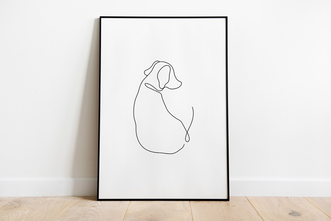 Minimalist Dog Line Drawing Poster - Elegant Pet Wall Art, Modern Decor ...