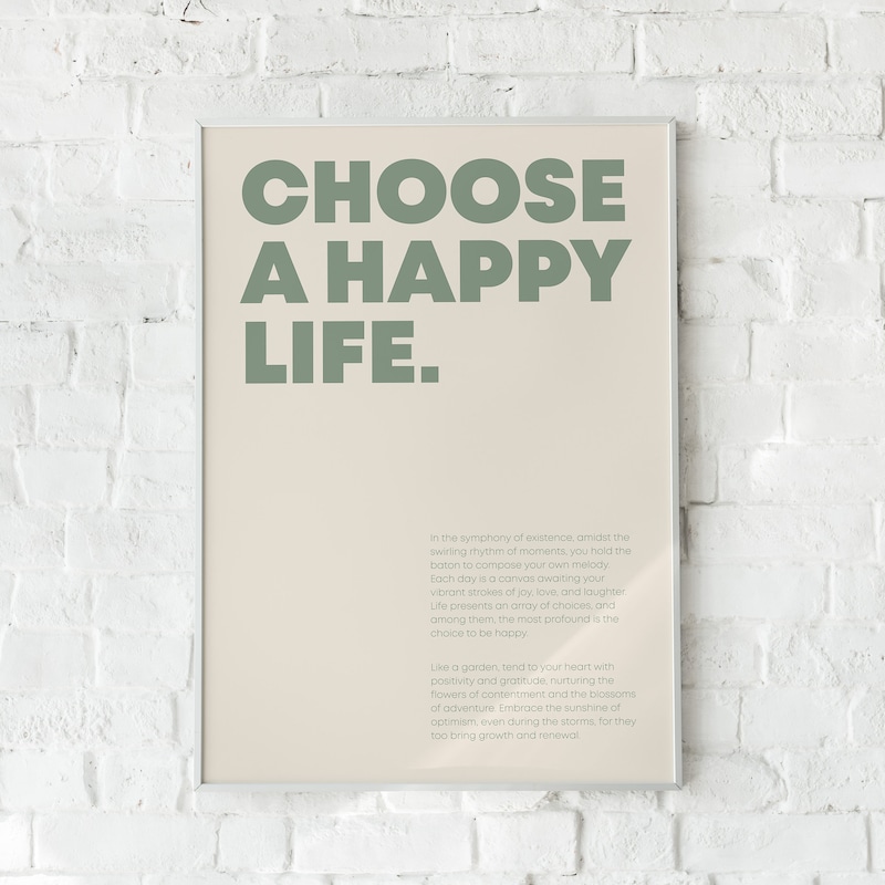 Choose Happy Print - Etsy