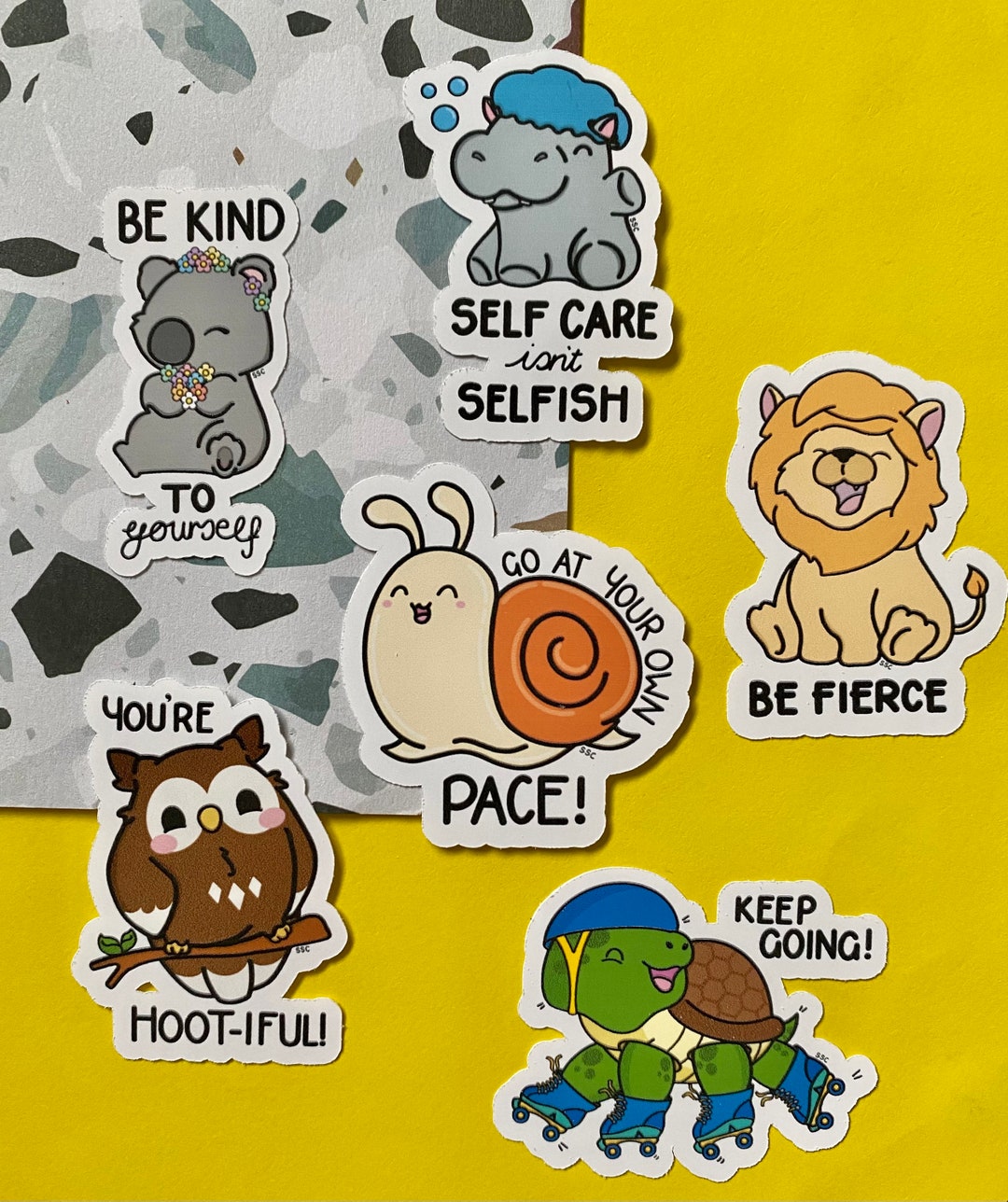 Kawaii Self Care Animal Sticker Pack - Self Care - Animals - Stickers ...
