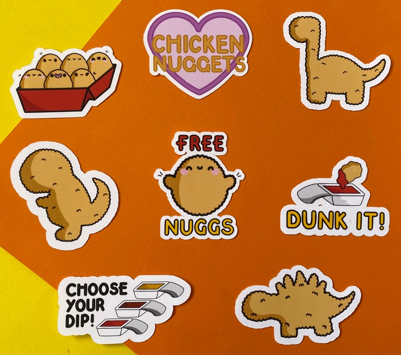 Kawaii Chicken Nugget Sticker Pack - Chicken Nuggets - Stickers ...