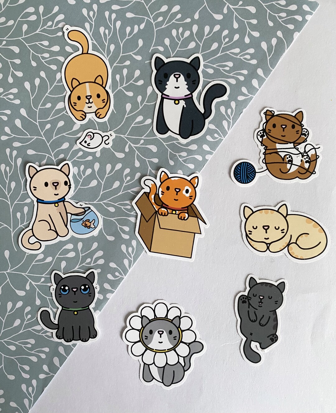 Cute Cat Sticker Pack Cute Cat Stickers Sticker Pack - Etsy
