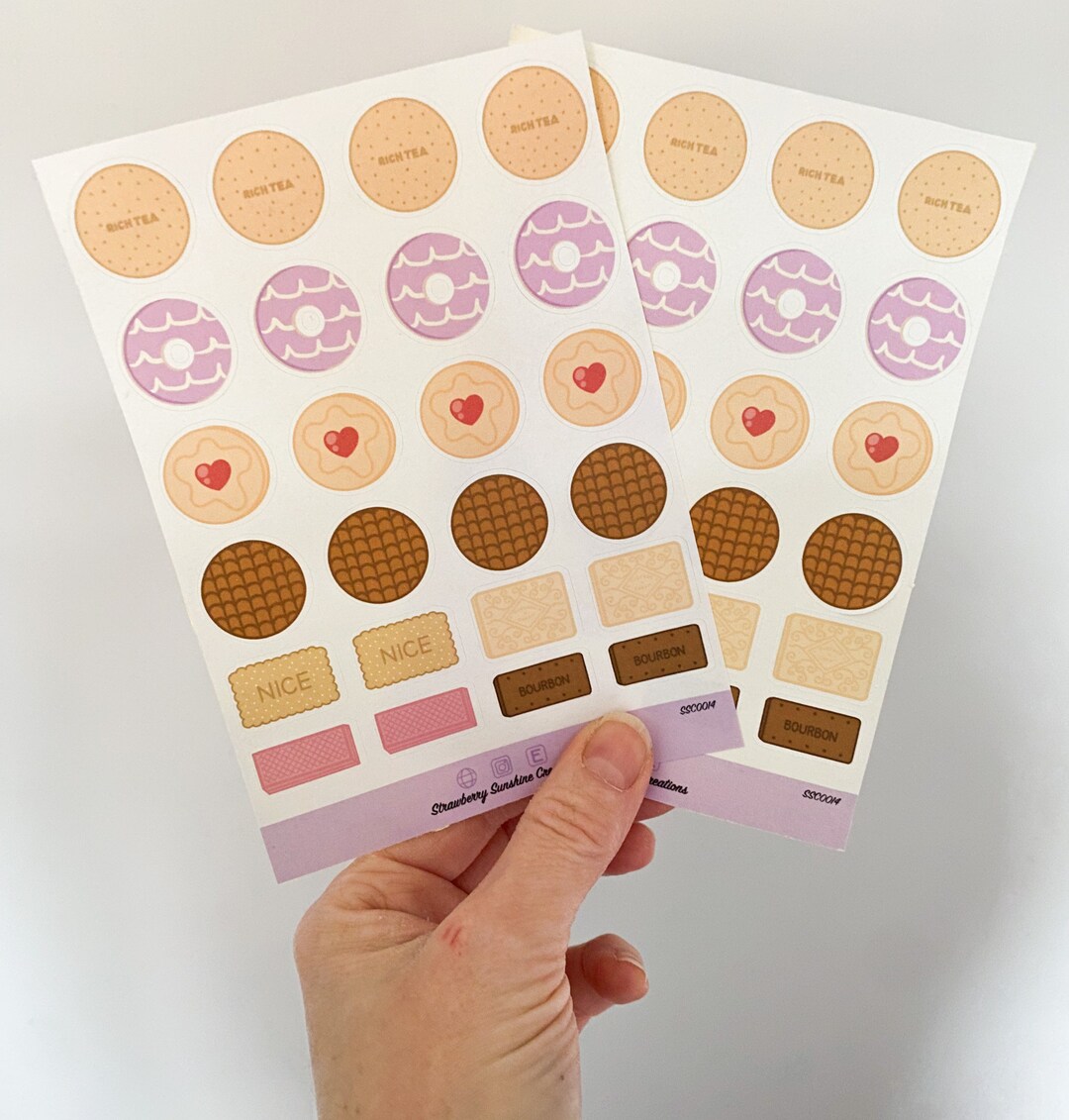 Kawaii Biscuit Sticker Sheet - Biscuits - Stickers - Sticker Sheet ...