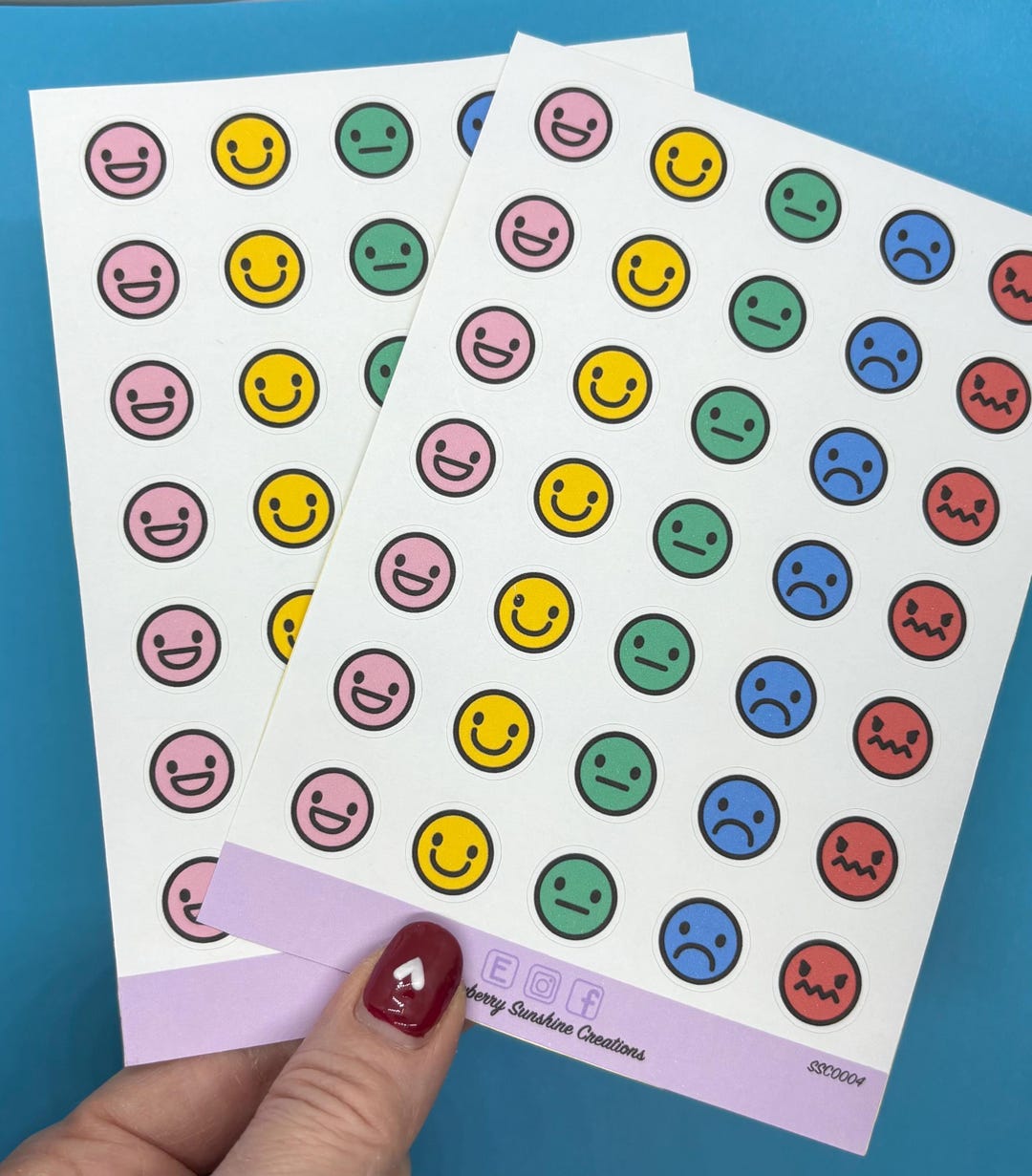Kawaii Feelings Face Sticker Sheet - Rainbow - Feelings - Stickers ...