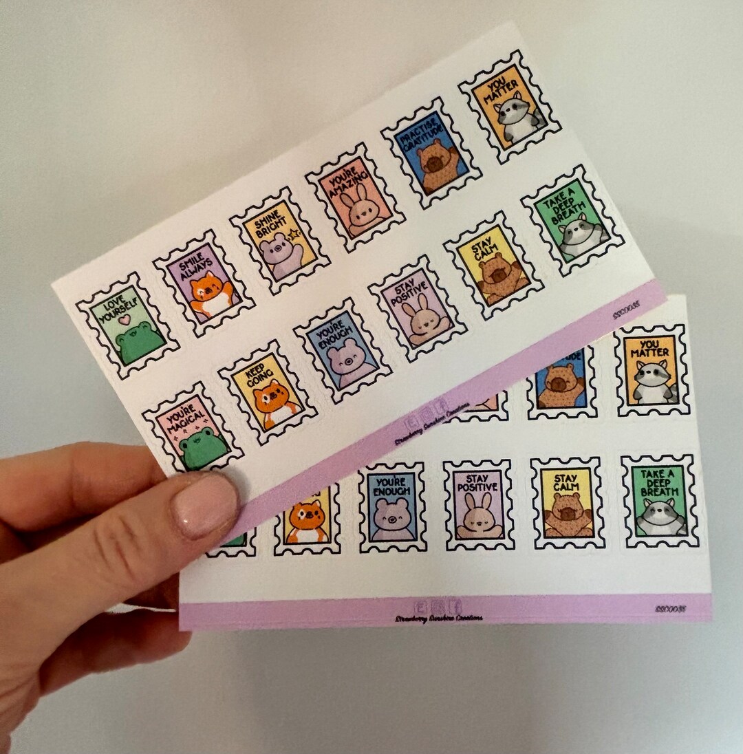 Kawaii Self Care Stamps Sticker Sheet - Kawaii - Stamps - Self Care ...