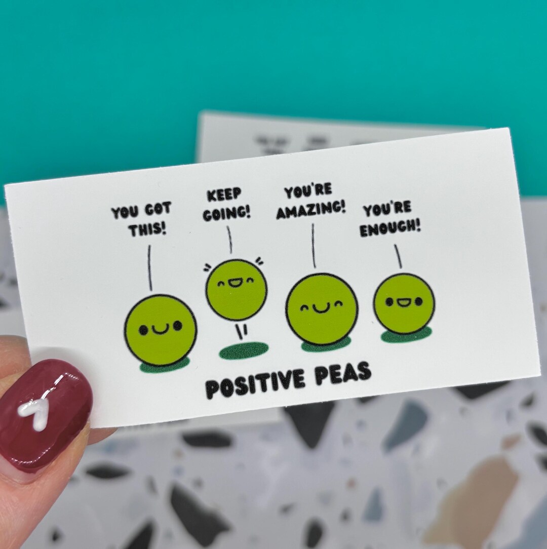 Kawaii Positive Peas Quote Vinyl Sticker - Kawaii - Sticker - Positive ...