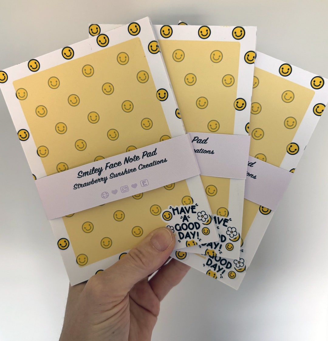 Have a Good Day Smiley Face Notepad Smile Notepad Smiley Face - Etsy