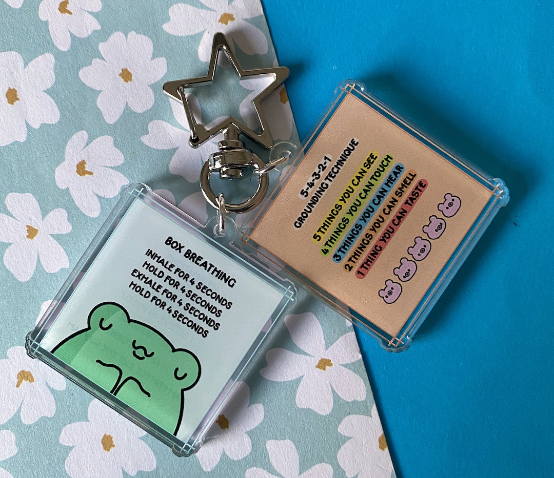 Self Care & Anxiety Techniques Keyring Self Care Anxiety Techniques ...