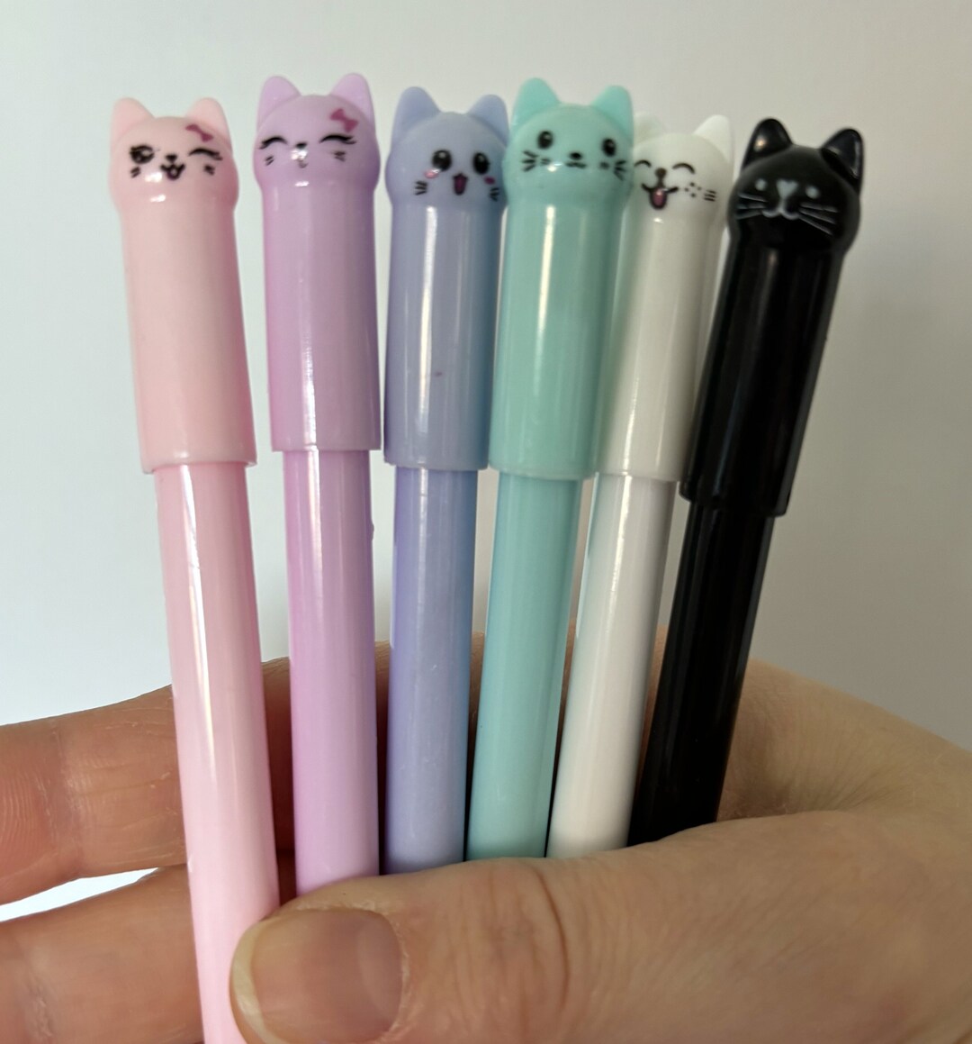 Kawaii Cat Gel Pens - Pastel - Cat - Pens - Etsy UK