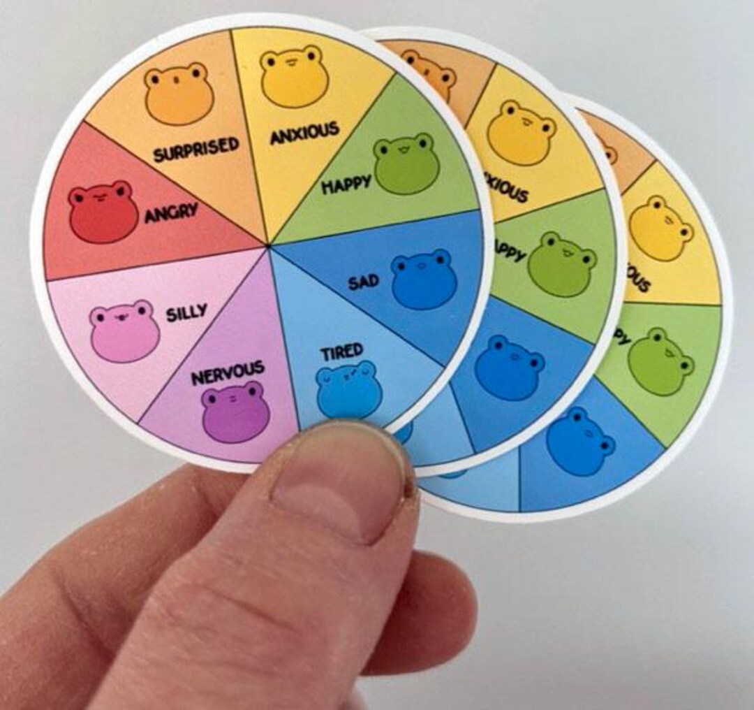 Kawaii Frog Emotion Wheel Vinyl Sticker - Kawaii - Sticker - Frog ...