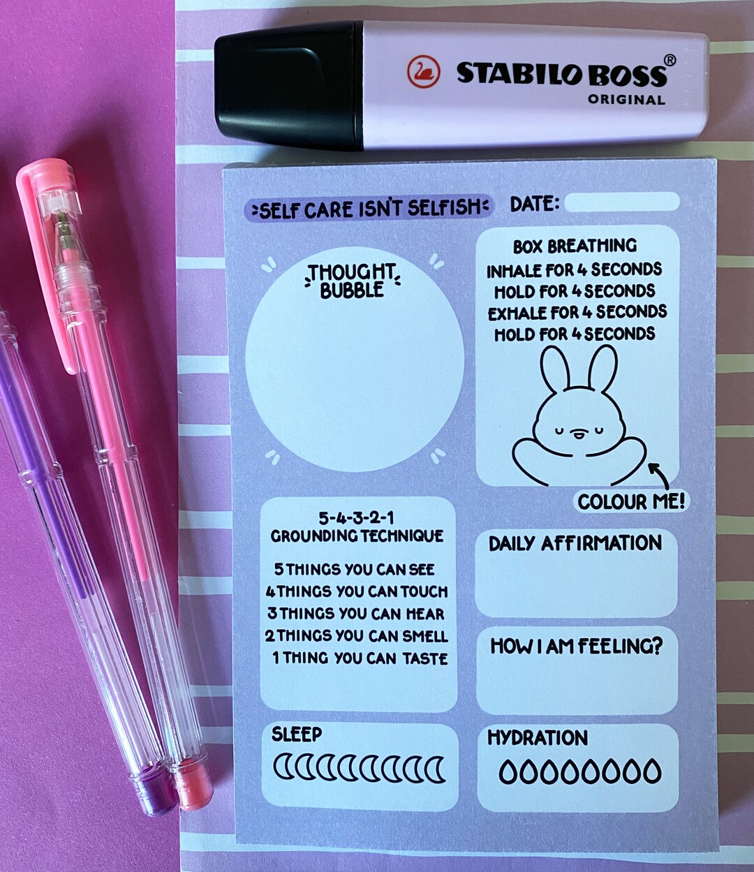 Self Care Bunny Notebook - Bunny - Self Care - Notebook - Etsy