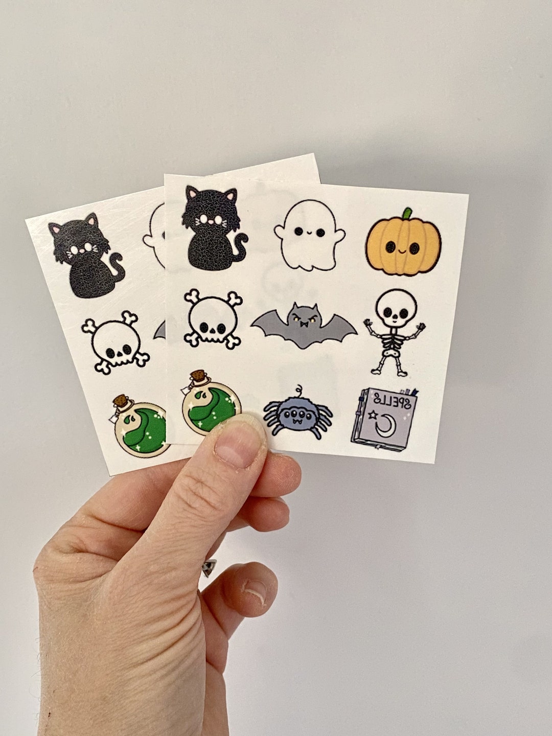 Mini Halloween Temporary Tattoos Halloween Spooky Temporary Tattoos - Etsy