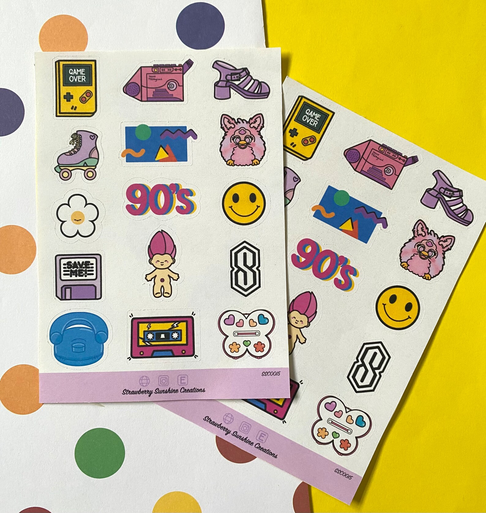 Kawaii 90s Sticker Sheet 90s Stickers Sticker Sheet - Etsy