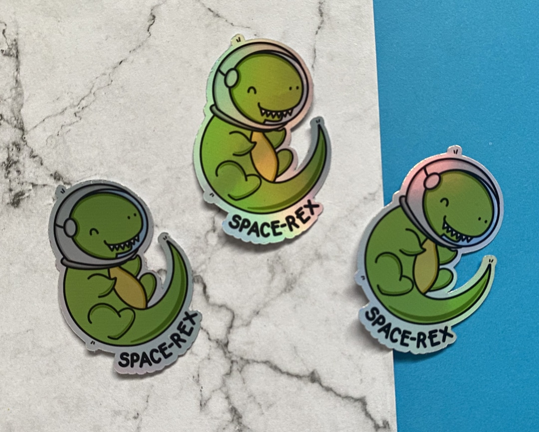 Kawaii Space Rex Holographic Sticker – T-rex Dinosaur - Etsy