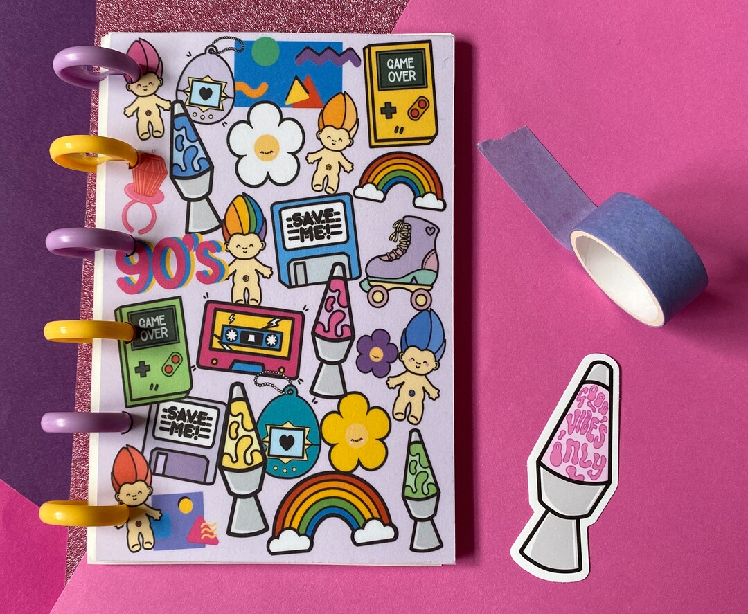 Handmade 90s Reusable Sticker Book 90s Sticker Book Kawaii - Etsy