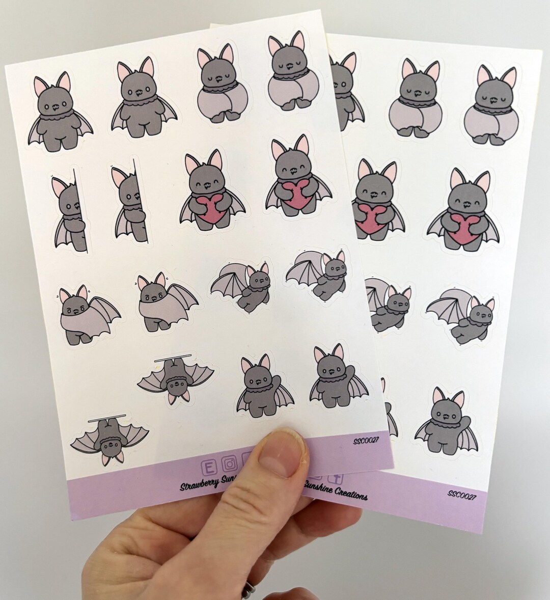 Cutie Bat Sticker Sheet - Bat - Kawaii - Freckles - Stickers - Sticker ...