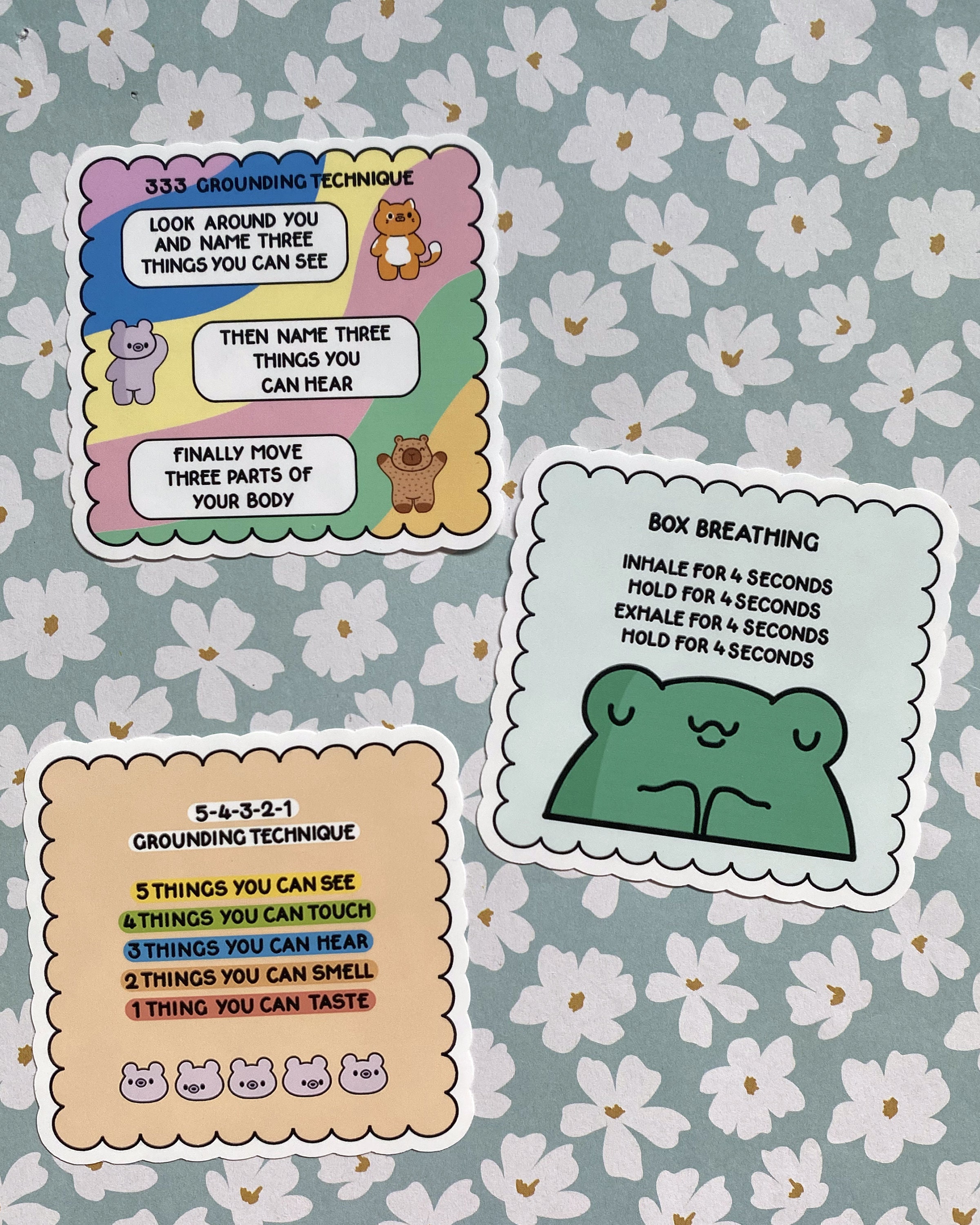 Grounding Techniques Sticker Pack Anxiety Self Care Stickers Sticker ...