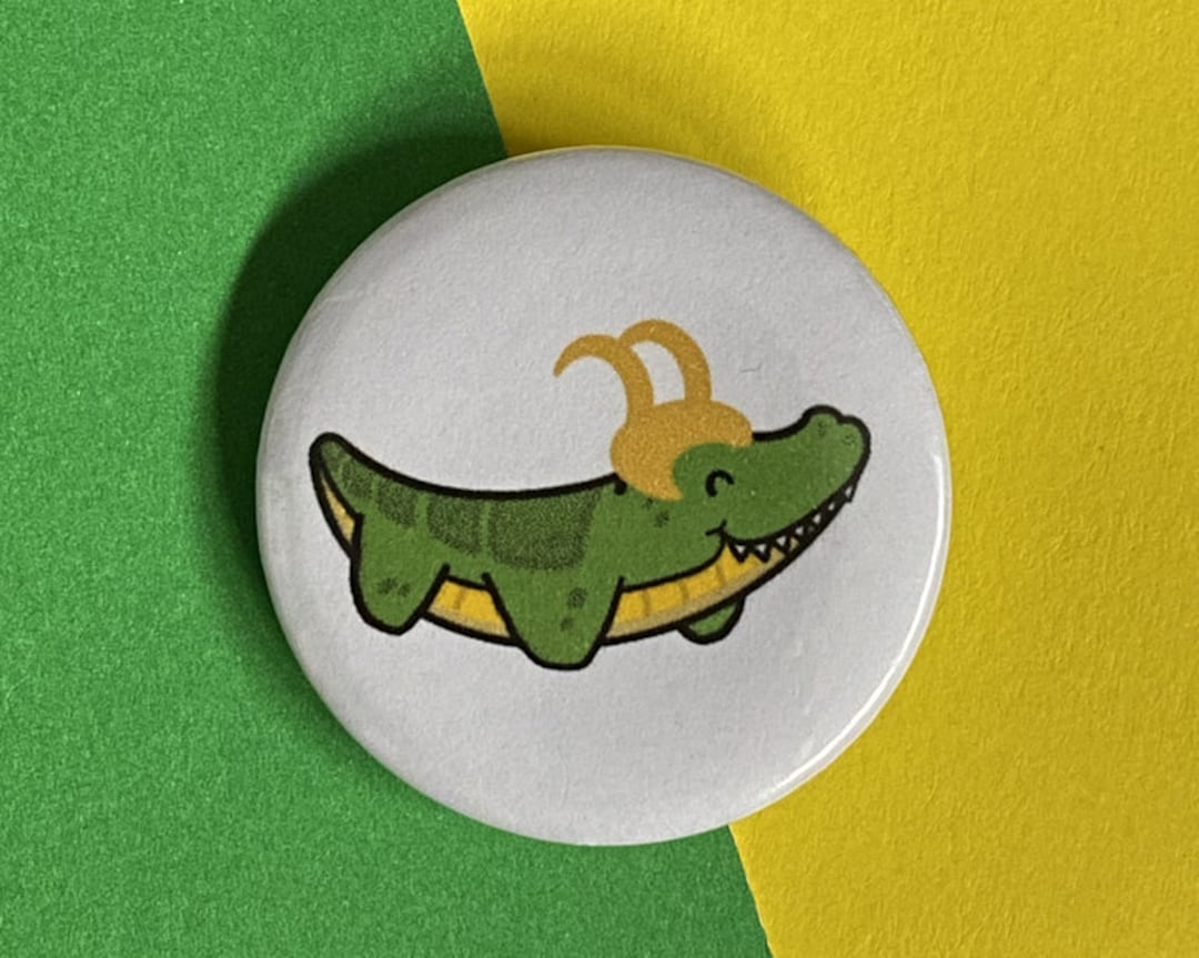 Kawaii Croc Superhero Button Badge - Croc - Kawaii - Superhero- Pin ...