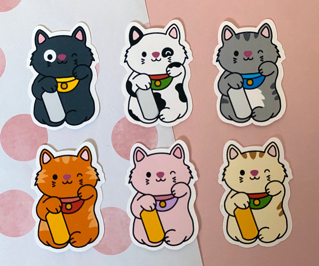 Kawaii Lucky Cat Sticker Pack - Chinese - Lucky Cat - Stickers ...