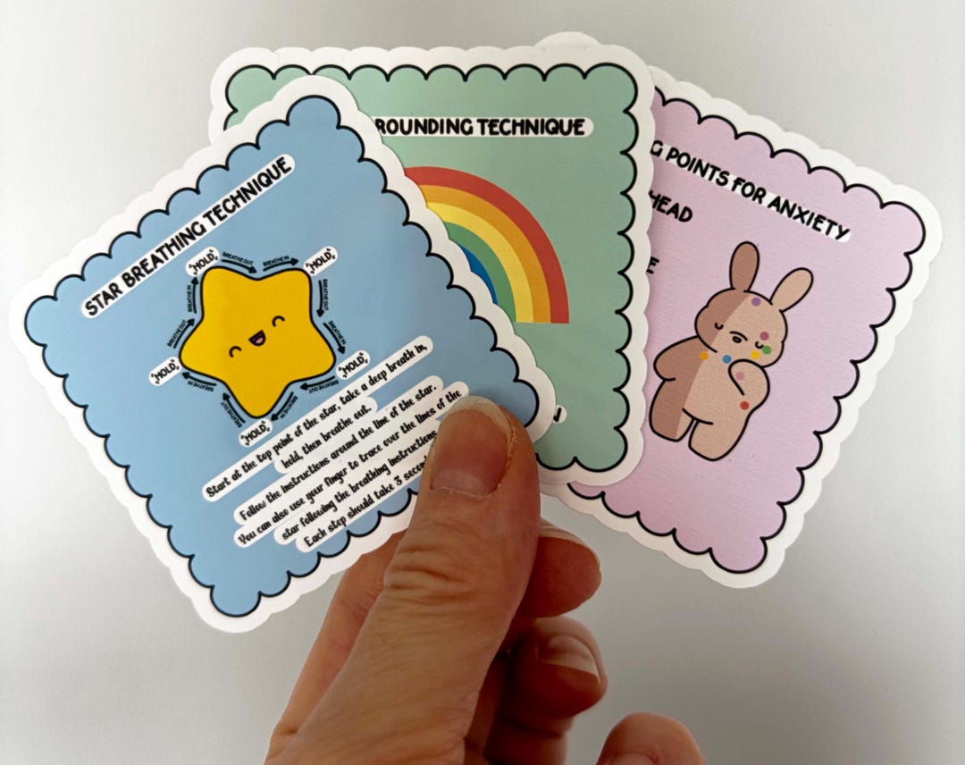 Grounding Techniques Sticker Pack - Star Breating - Self Care ...