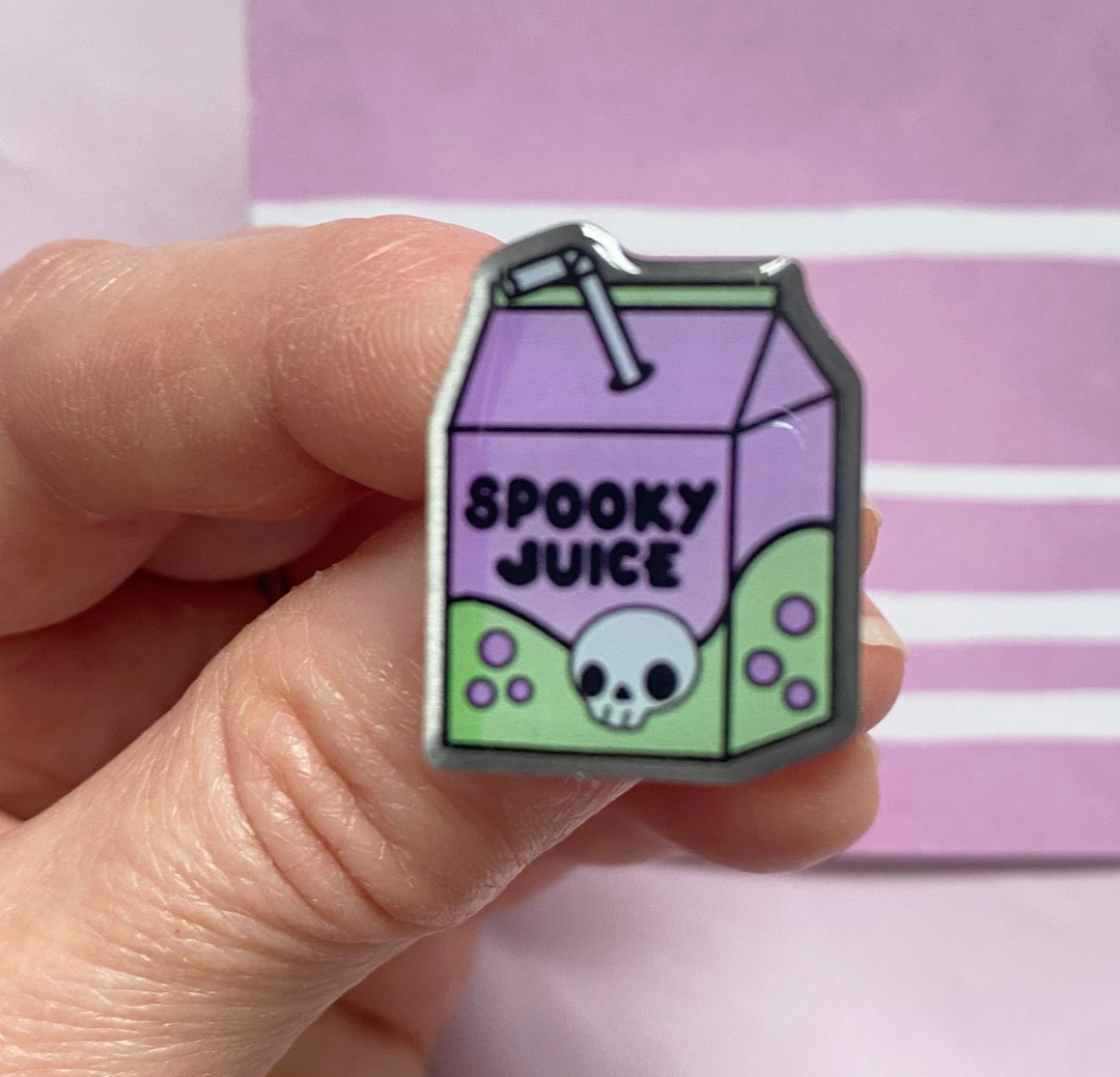 Kawaii Spooky Juice Eco Metal Pin - Spooky - Halloween - Kawaii - Resin - Metal - Pin - Badge - Etsy