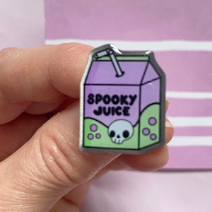 Kawaii Spooky Juice Eco Metal Pin - Spooky - Halloween - Kawaii - Resin - Metal - Pin - Badge - Etsy