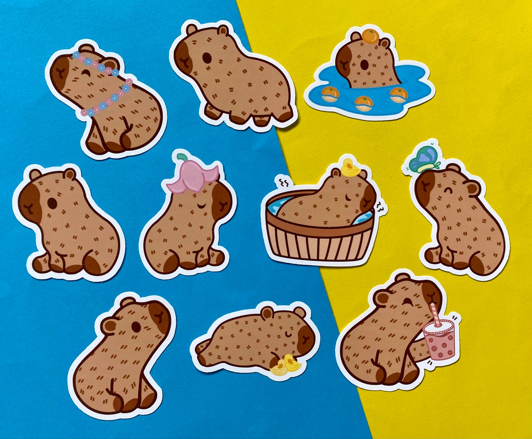 Kawaii Capybara Sticker Pack - Capybara - Stickers - Sticker Pack - Etsy
