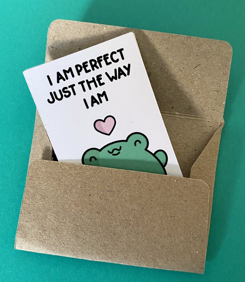 Kawaii Mini Self Love Affirmation Cards - Affirmation - Frog - Positive ...