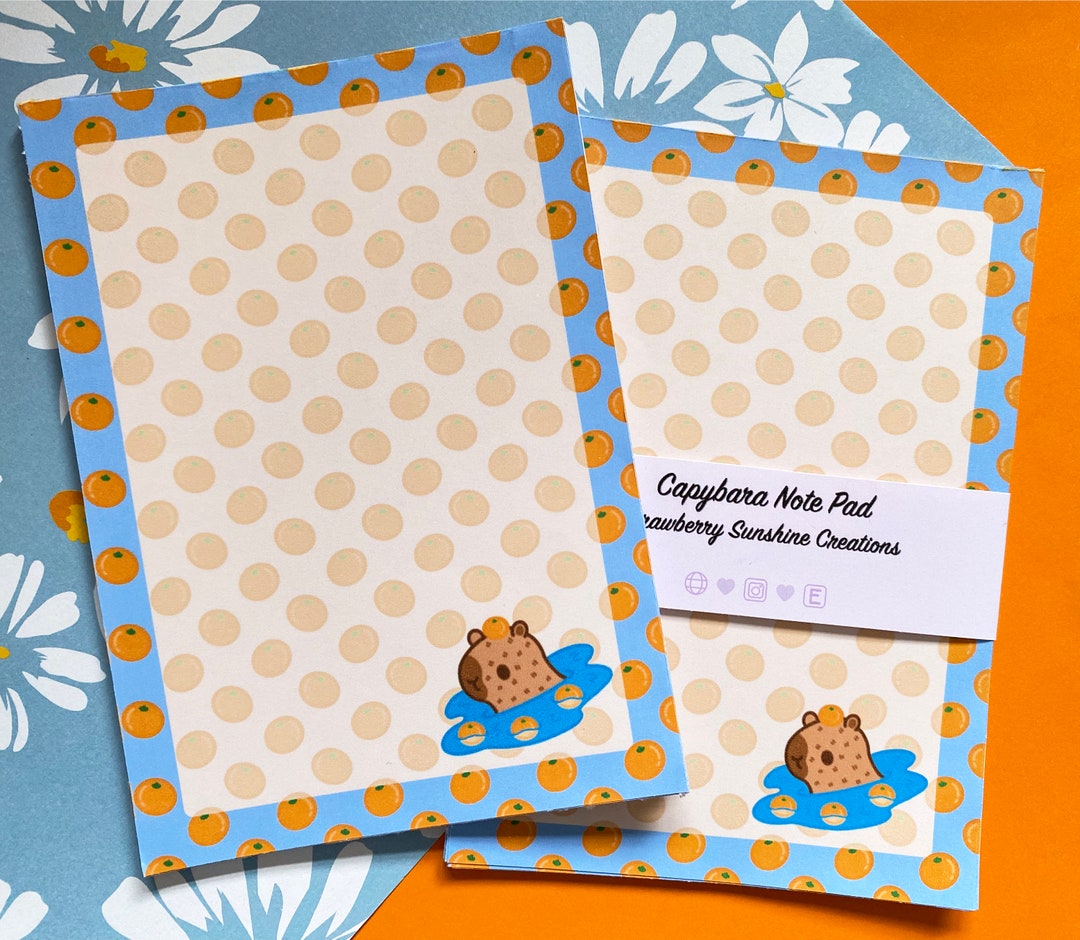 Handmade Kawaii Capybara Notebook Cute Notebook Capybara - Etsy