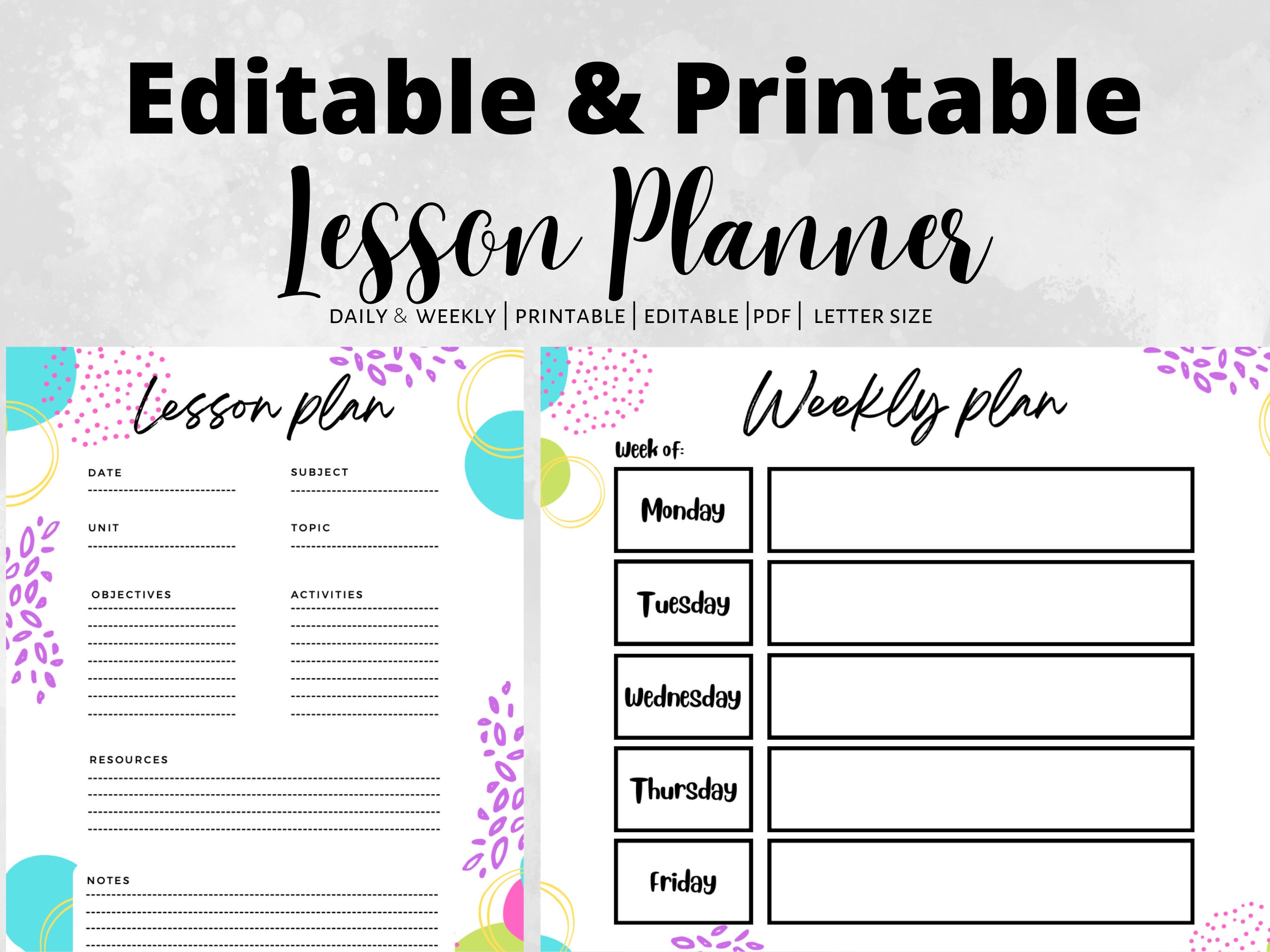 Teacher Lesson Plan Template, Weekly Lesson Plan, Daily Lesson Plan ...