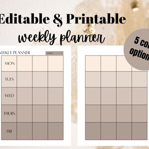 Editable Weekly Planner, Printable Weekly Planner, Weekly Schedule ...