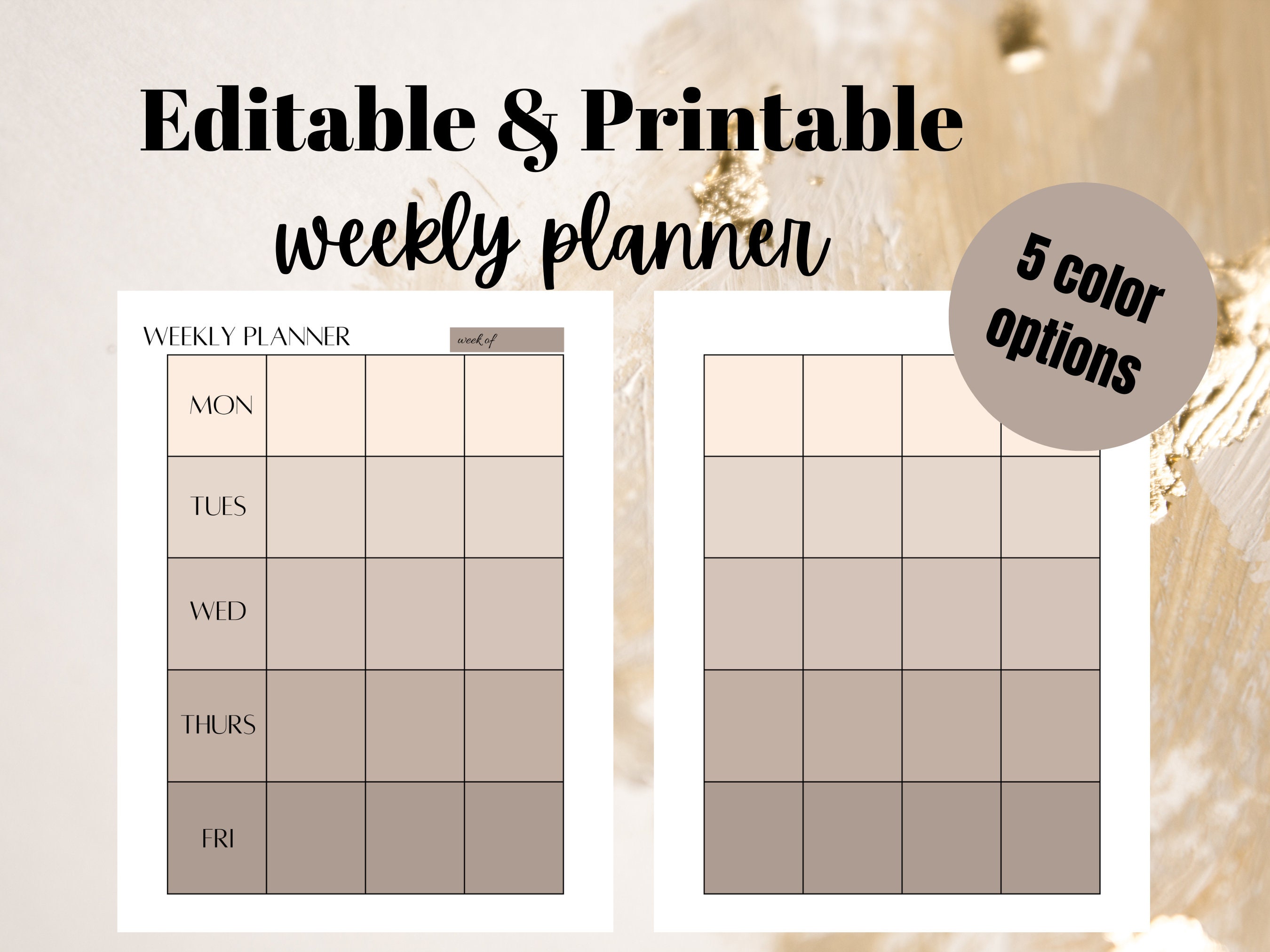 Editable Weekly Planner, Printable Weekly Planner, Weekly Schedule ...