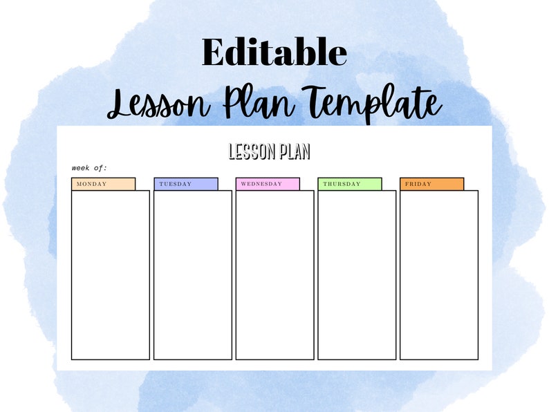 Teacher Lesson Plan Template, Weekly Lesson Plan, Teacher Organizer ...