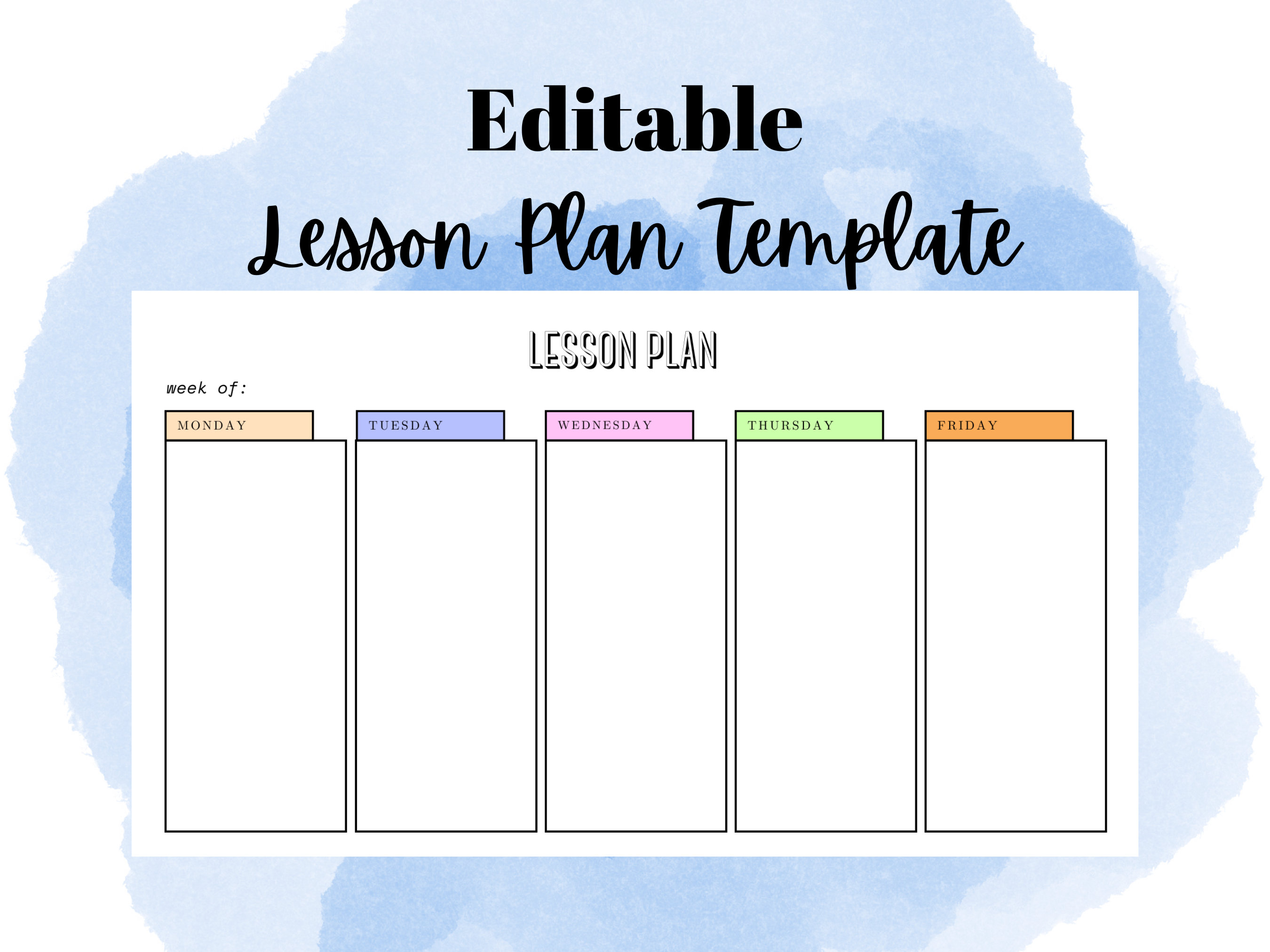 Teacher Lesson Plan Template, Weekly Lesson Plan, Teacher Organizer ...