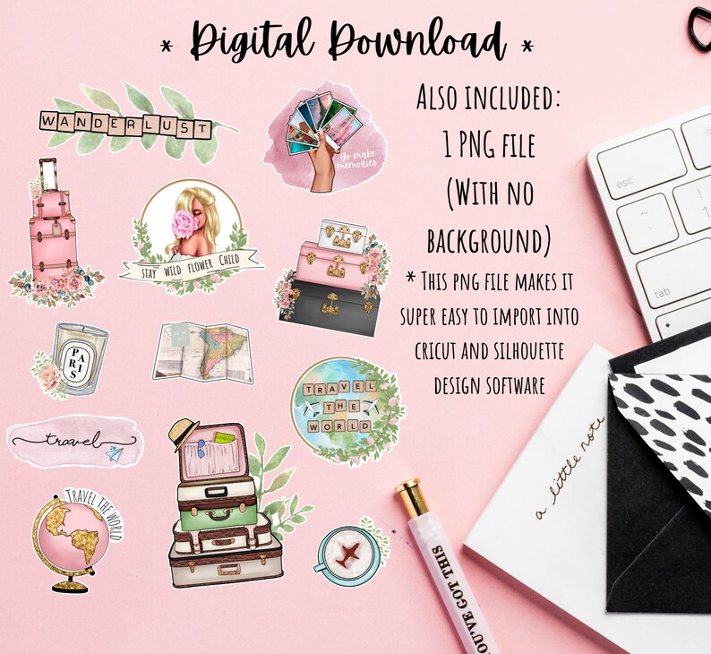 Travel Inspired Stickers, Travel Stickers, Printable Stickers, Planner ...