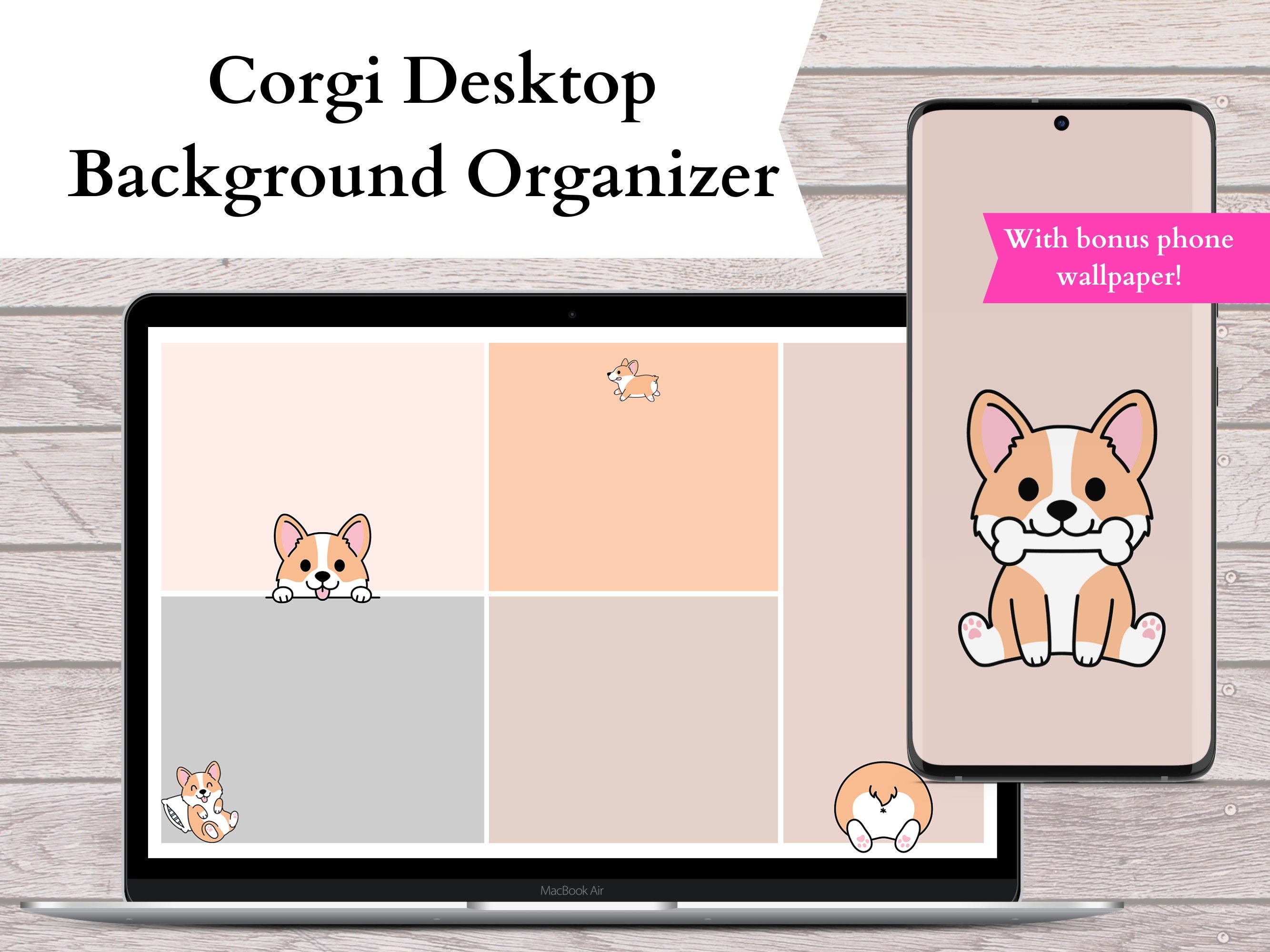 Corgi Desktop Organizer, Corgi Art, Desktop Organizer, Desktop ...