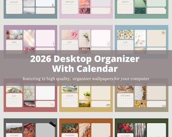 12 Seasonal Desktop Wallpaper Organizers, Digital Wallpaper, Desktop ...