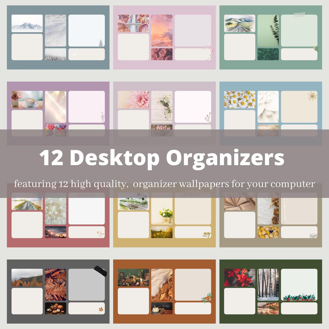 12 Seasonal Desktop Wallpaper Organizers, Digital Wallpaper, Desktop ...