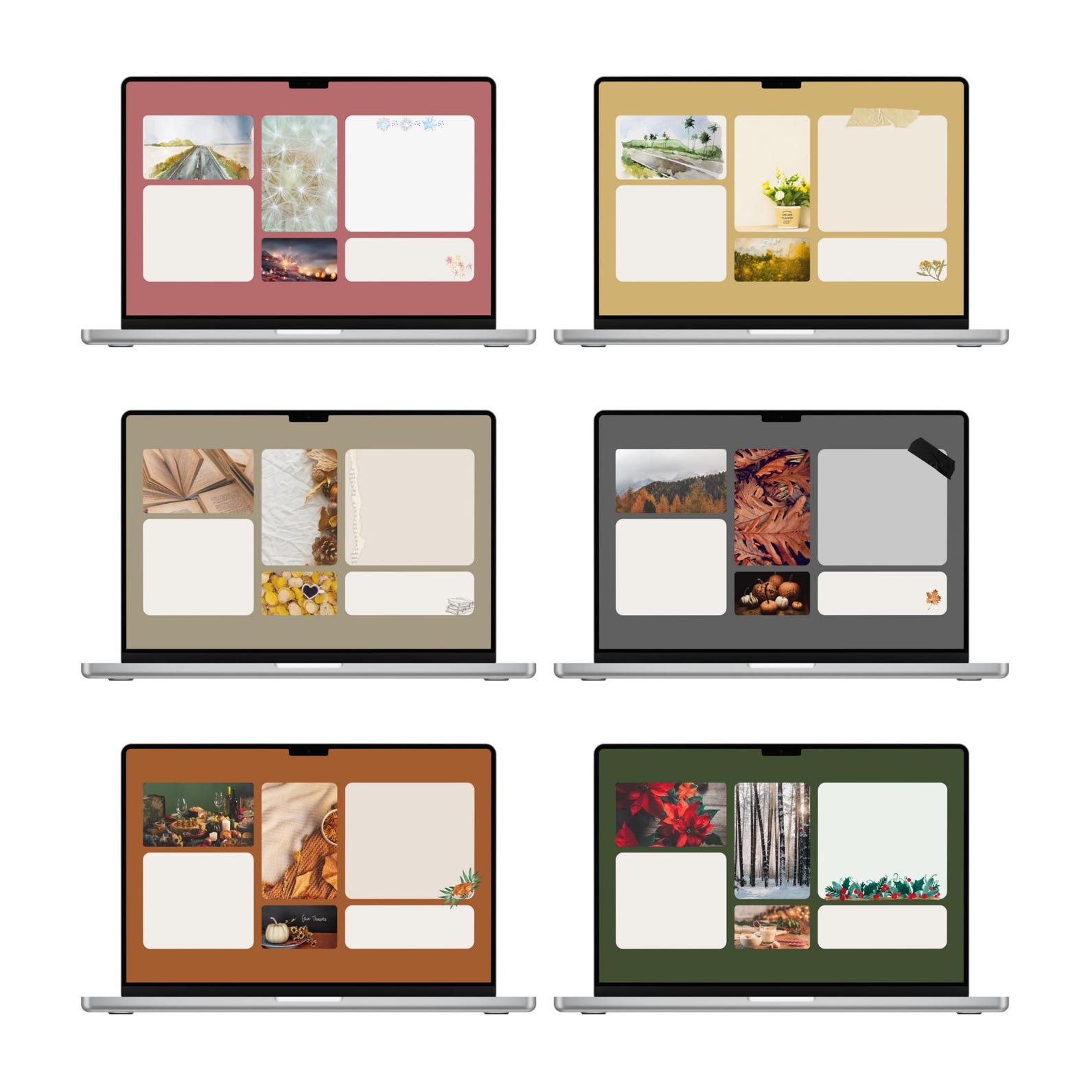 12 Seasonal Desktop Wallpaper Organizers, Digital Wallpaper, Desktop ...