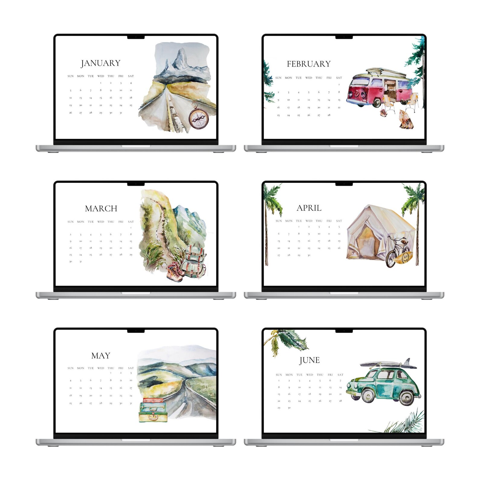 2025 Travel Themed Desktop Wallpaper, Digital Wallpaper, Desktop ...