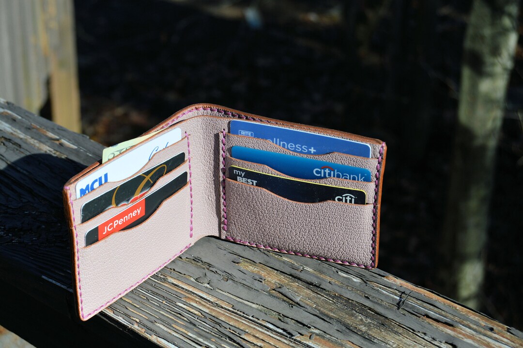 Bi-fold Wallet Genuine Leather Goatskin 100% Handmade Wallet for Men - Etsy
